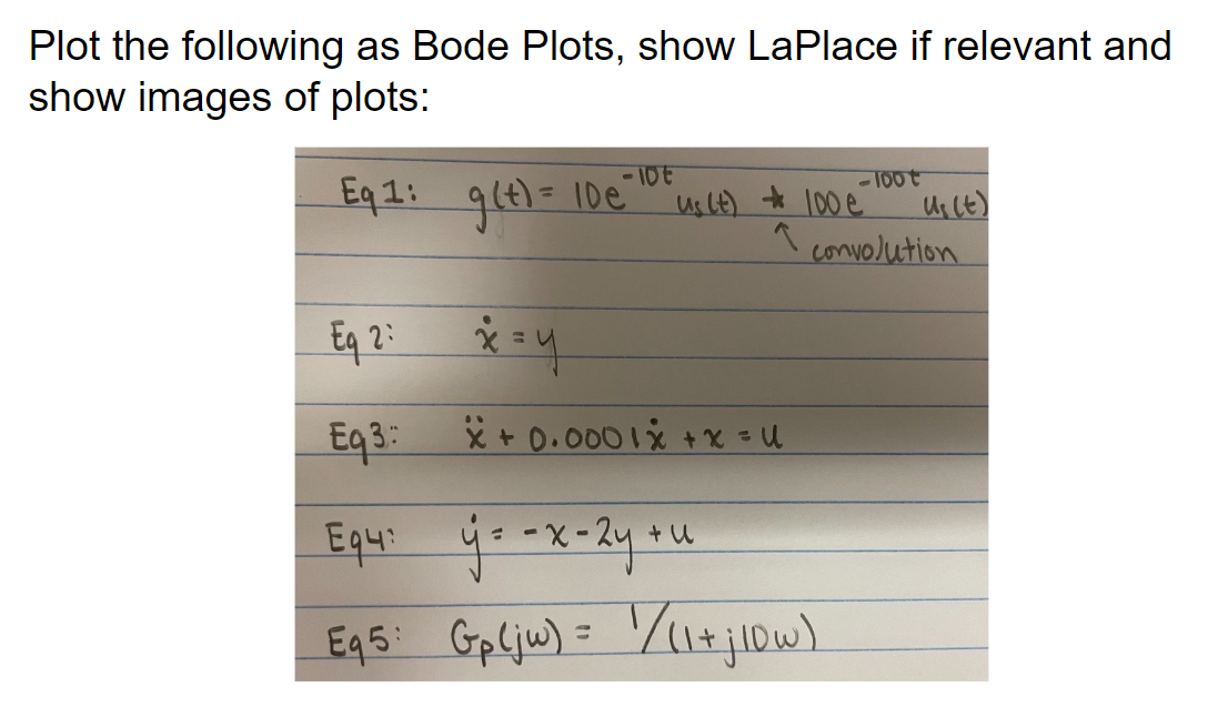 Solved Develop the Bode Plots for the following:Eq 1: | Chegg.com