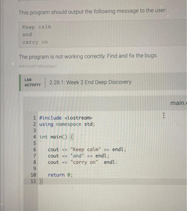 Solved This program should output the following message to | Chegg.com