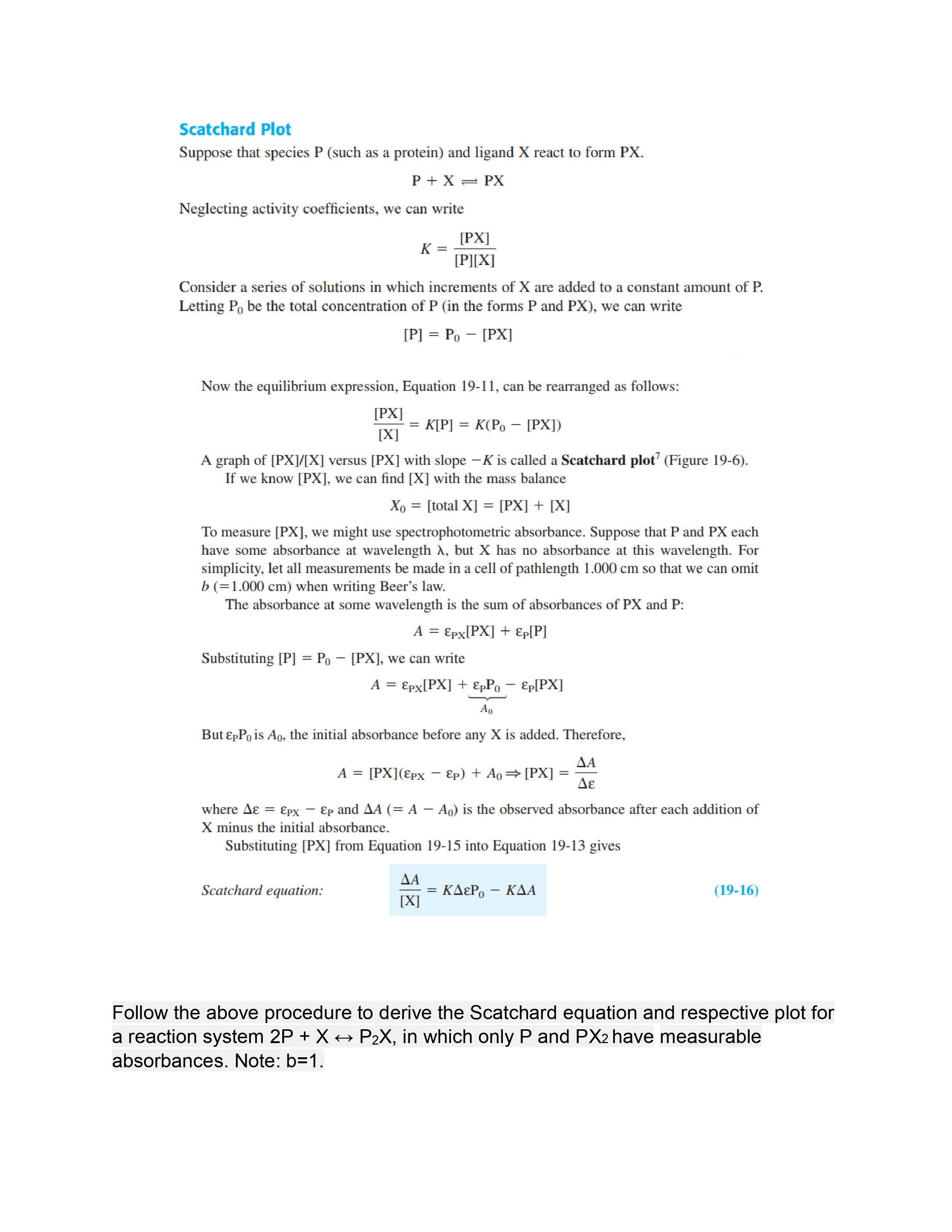 Solved Scatchard PlotSuppose that species P (such as a | Chegg.com