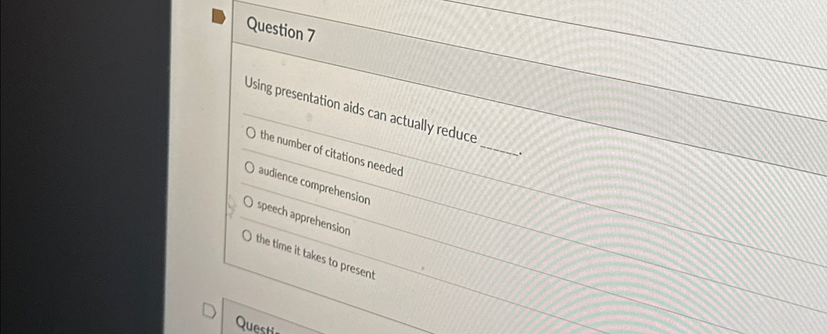 Solved Question 7Using presentation aids can actually | Chegg.com