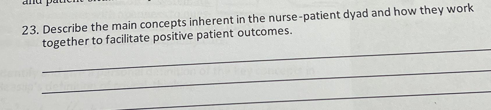 Solved Describe the main concepts inherent in the | Chegg.com
