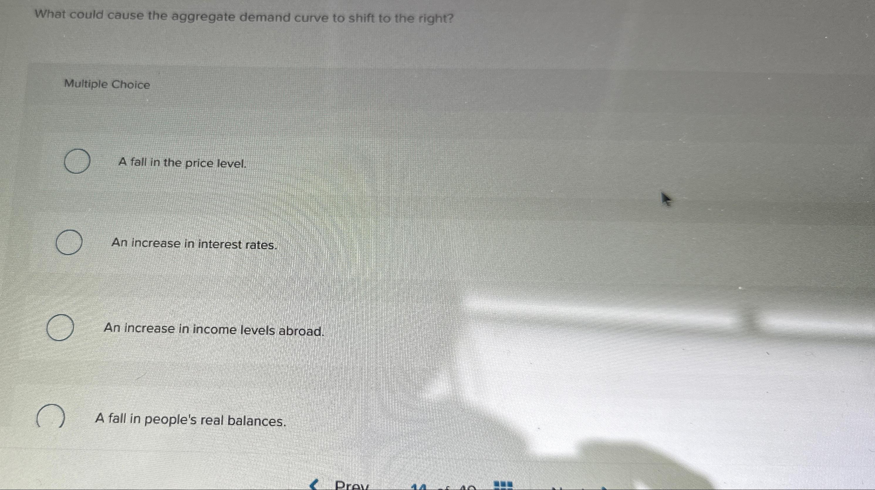 Solved What could cause the aggregate demand curve to shift | Chegg.com