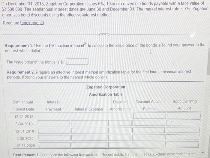 Requirements 1. Use the PV function in Excel Q to | Chegg.com
