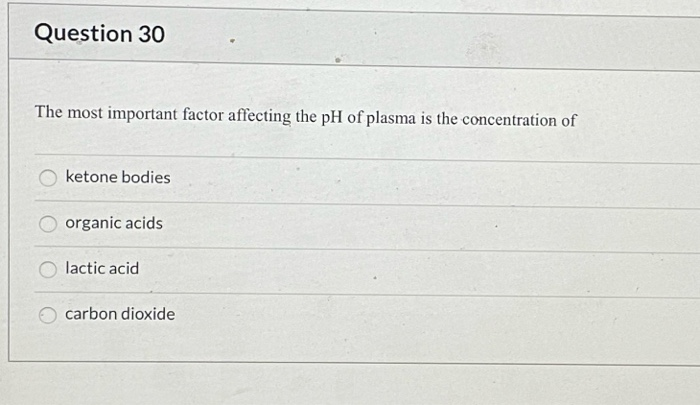 Solved Question 30 The most important factor affecting the | Chegg.com