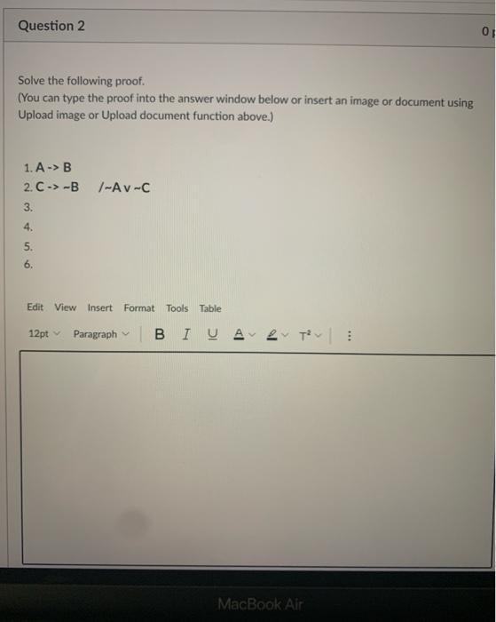 Solve the following proof. (You can type the proof | Chegg.com