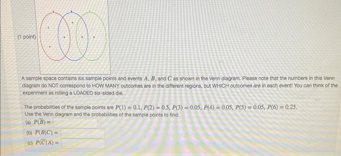 Solved A sample space contains six sample points and events | Chegg.com