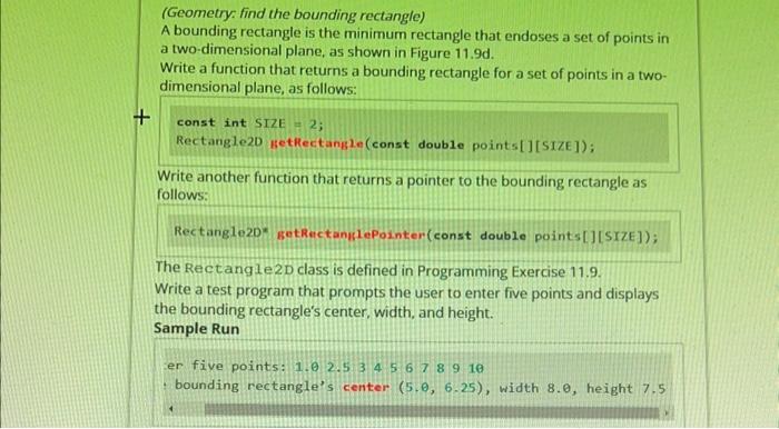 Solved Geometry Find The Bounding Rectangle A Bounding