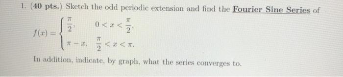 Solved 70 1. (40 pts.) Sketch the odd periodic extension and | Chegg.com
