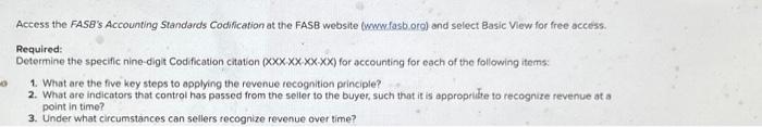 Solved Access the FASB's Accounting Standards Codification | Chegg.com