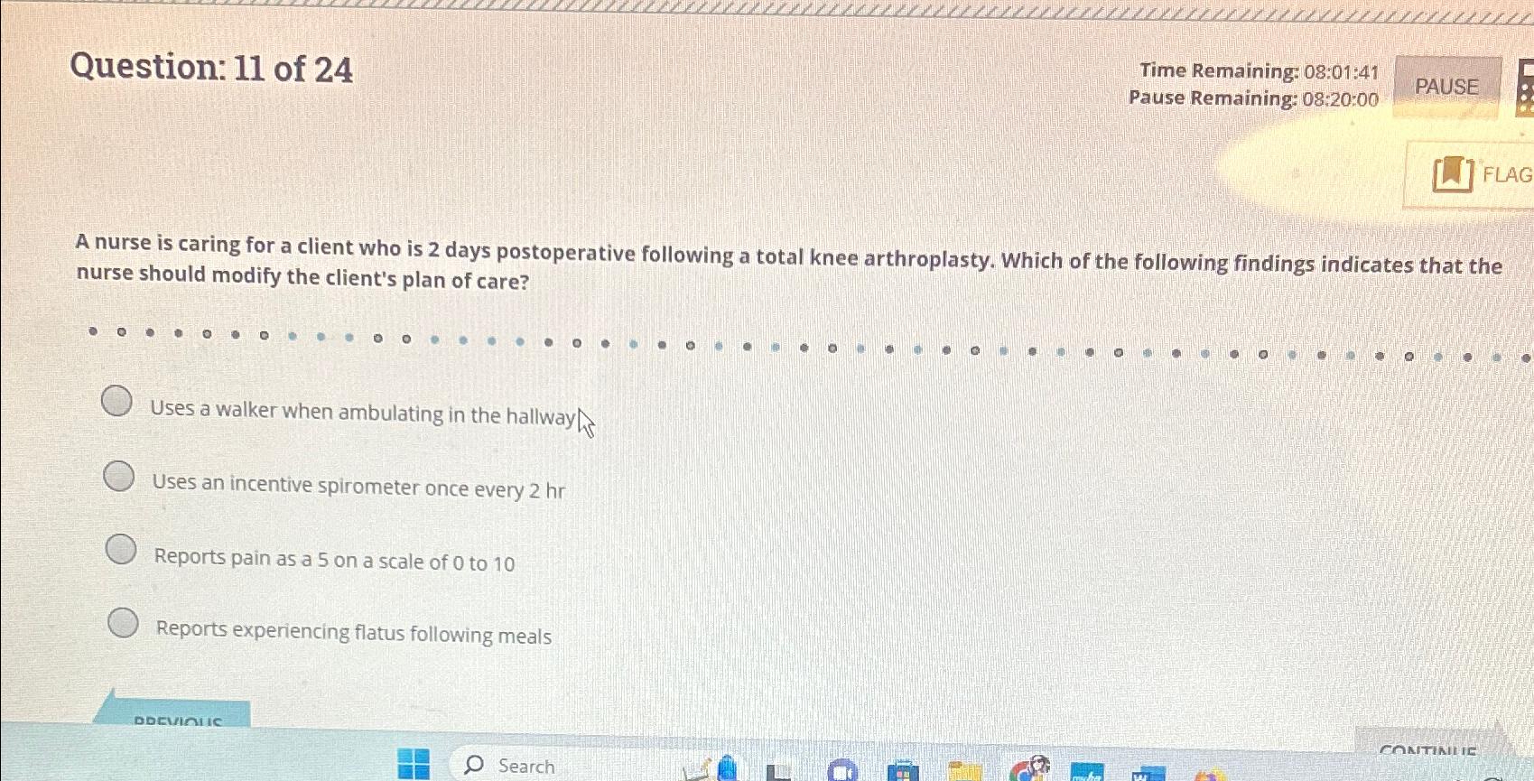 Solved Question: 11 ﻿of 24Time Remaining: 08:01:41Pause | Chegg.com