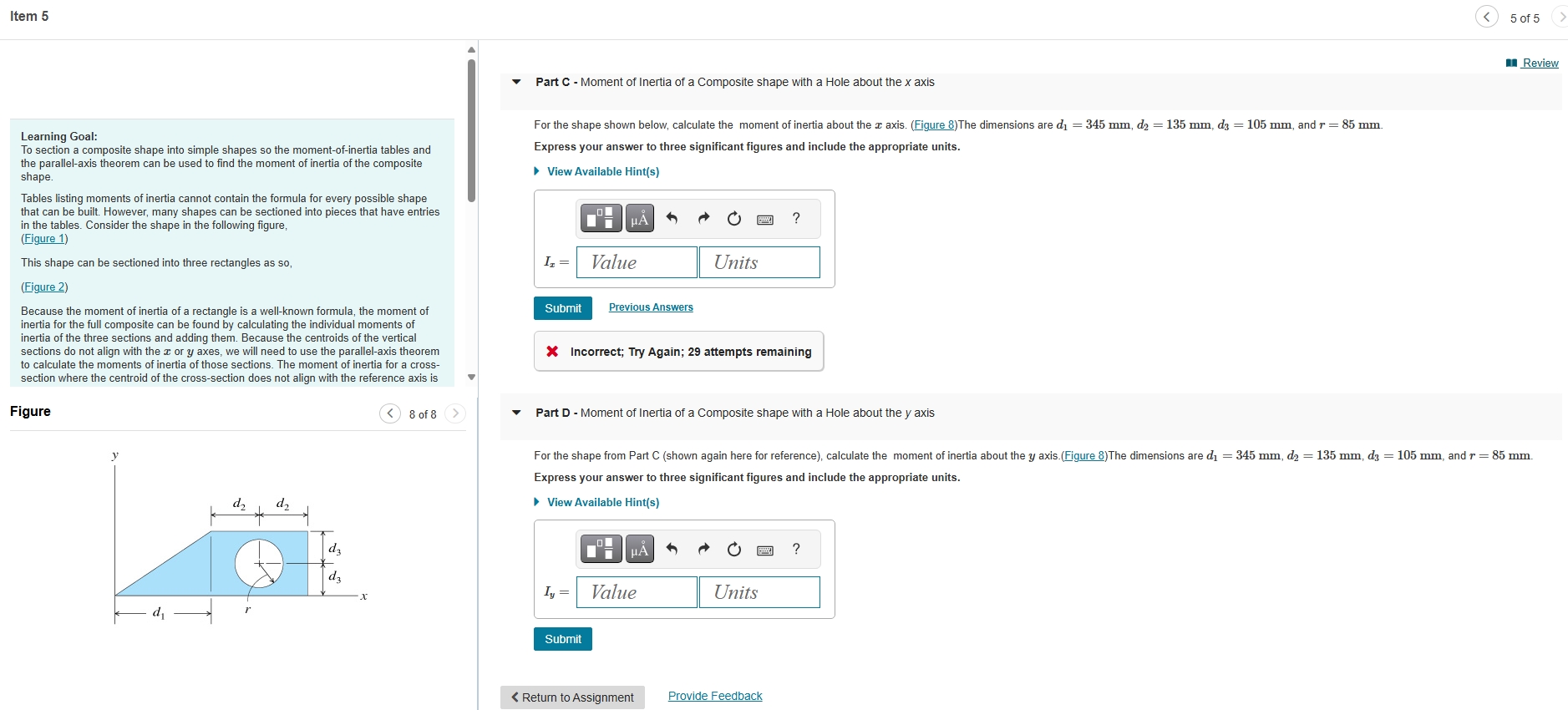 Learning Goal: To section a composite shape into | Chegg.com