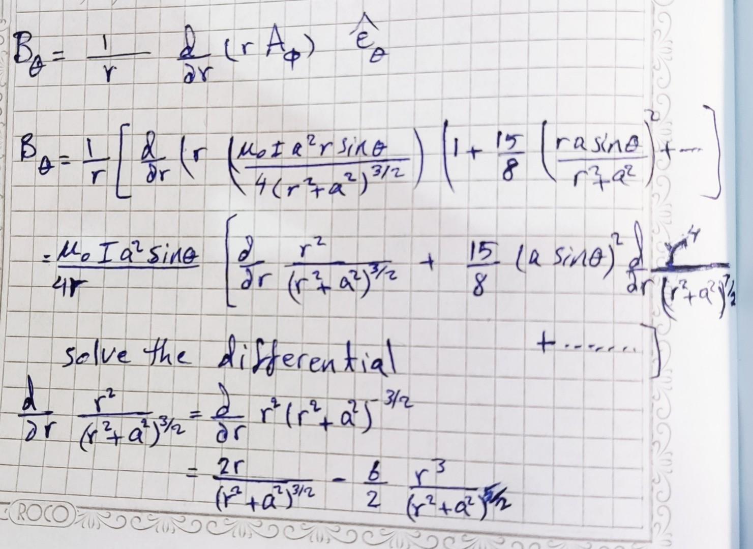 Solved Bθ=r1∂rd(rAϕ)e^θ | Chegg.com