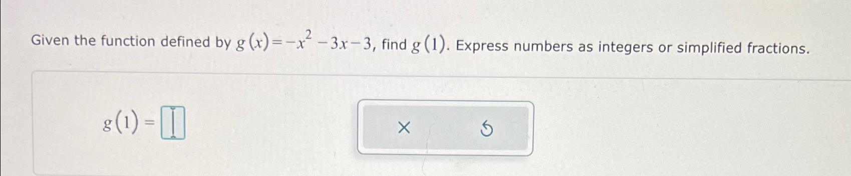 Solved Given the function defined by g(x)=-x2-3x-3, ﻿find | Chegg.com