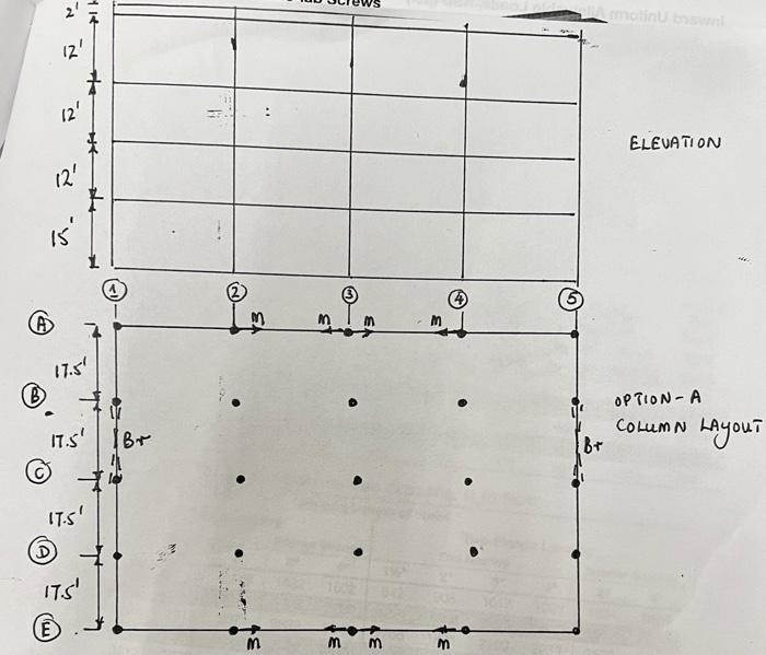 Solved The elevation and the column layout options for a | Chegg.com