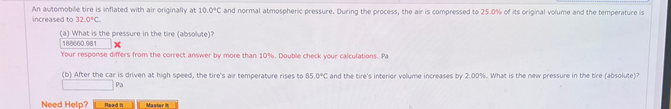 Solved An automobile tire is inflated with air originally at | Chegg.com