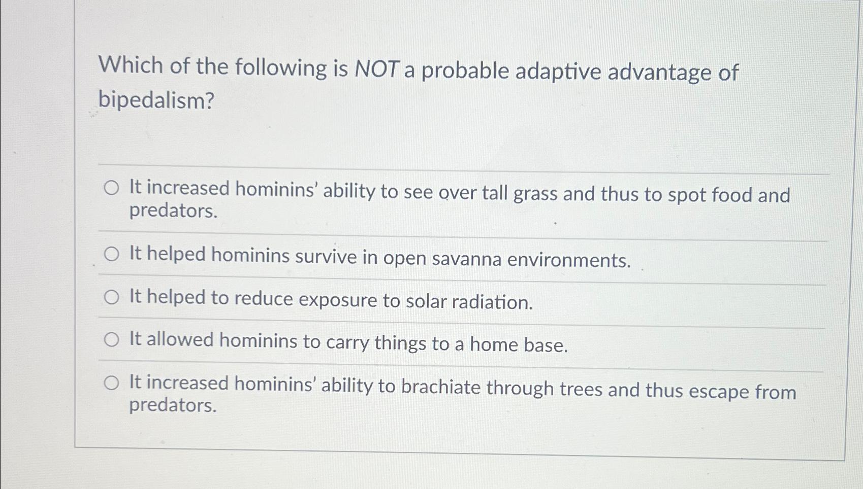 Solved Which of the following is NOT a probable adaptive | Chegg.com