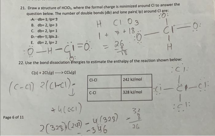 Solved 21. Draw a structure of HCIO3, where the formal | Chegg.com