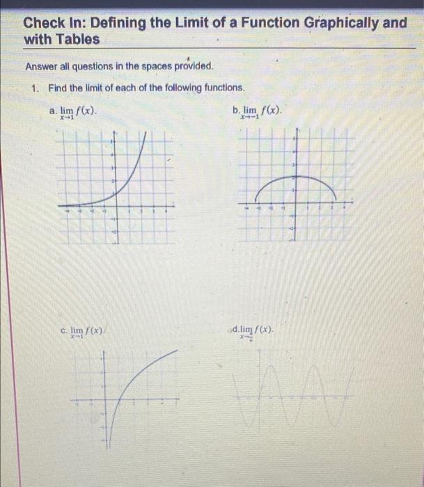 Solved Check In Defining The Limit Of A Function
