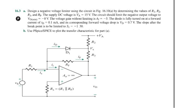 Solved 3 a. Design a negative voltage limiter using the | Chegg.com