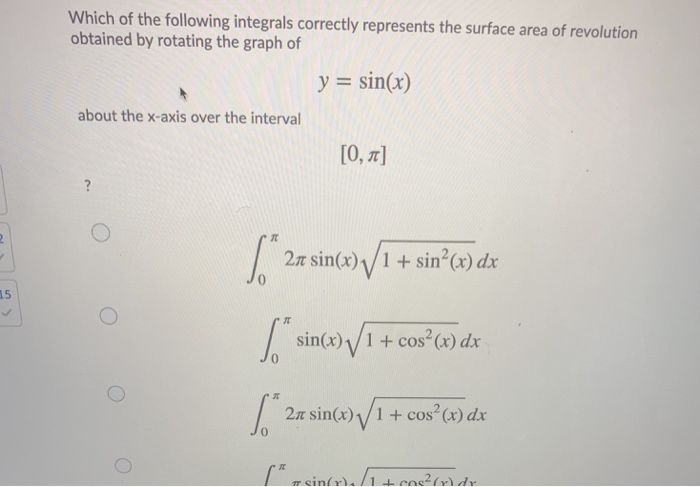 Solved Which of the following integrals correctly represents | Chegg.com