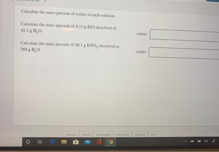 Solved Calculate the volume percent of solute in each of the | Chegg.com