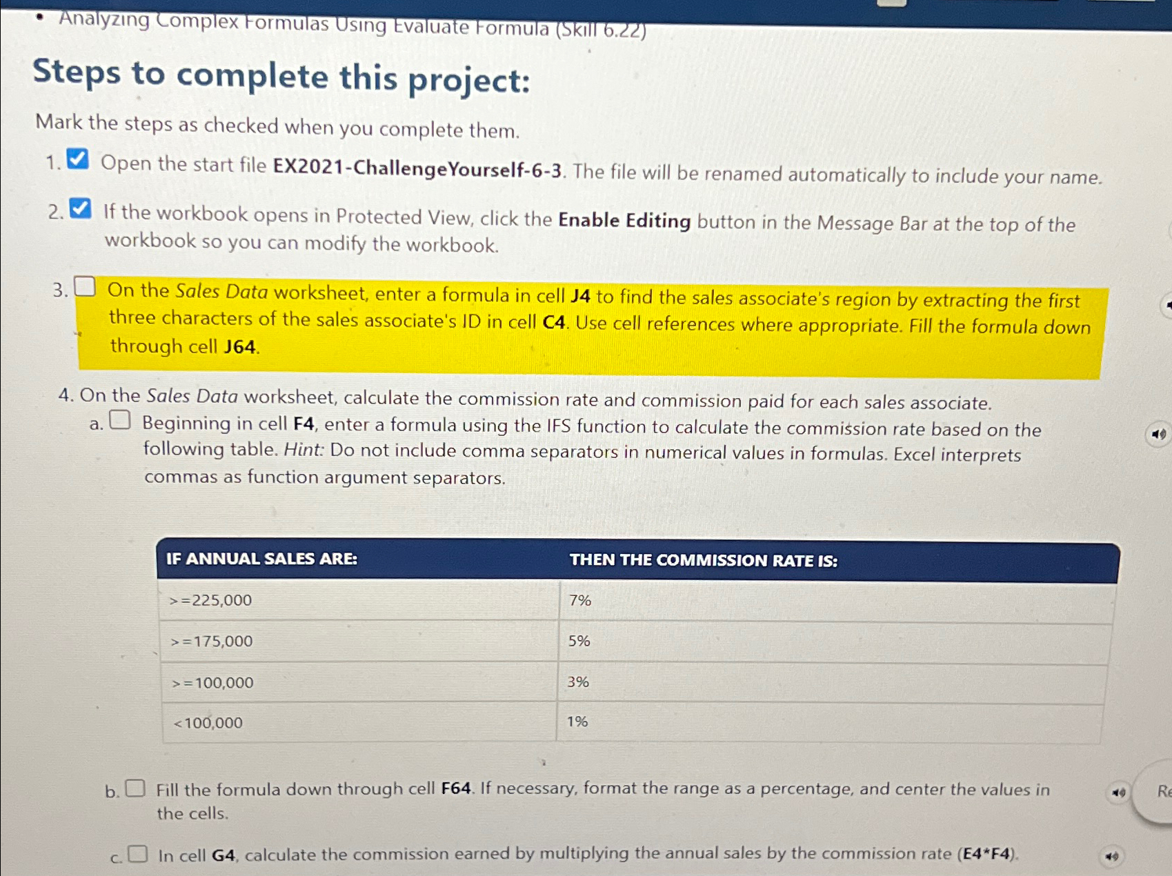 Solved Analyzing Complex Formulas Using Evaluate Formula | Chegg.com