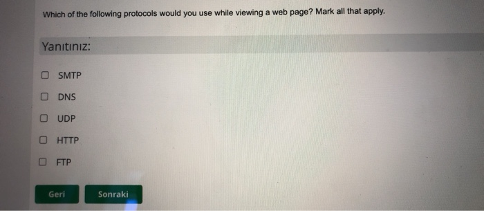 Solved Which of the following protocols would you use while | Chegg.com