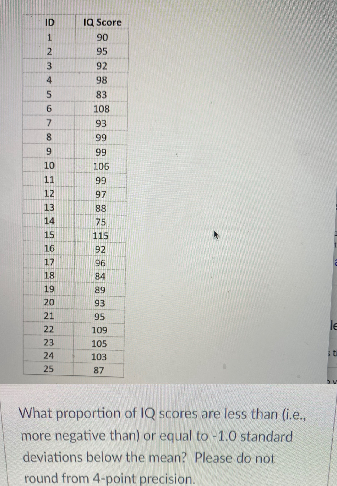 Solved \table[[ID,IQ | Chegg.com