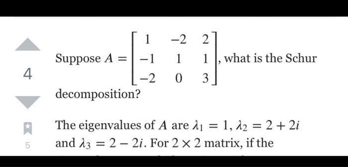 Solved 1 -2 2 1 1 ], what is the Schur 4. Suppose A = -1 -2 | Chegg.com