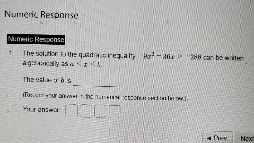 Solved Numeric Response Numeric Response The solution to the | Chegg.com