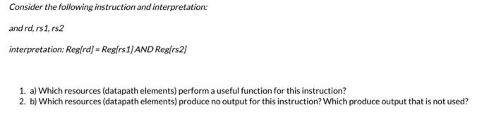 Solved Consider the following instruction and | Chegg.com