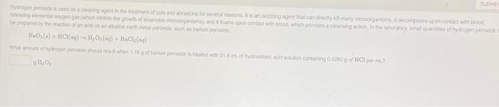 HhO1(θ)+BCl(og2)+HgO2(ag2)+HaCl2(a9) | Chegg.com