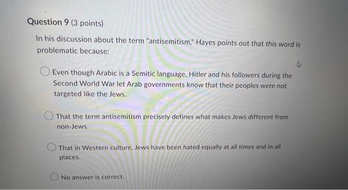 Question 9 ( 3 points) In his discussion about the | Chegg.com Question 9 ( 3 points) In his discussion about the | Chegg.com