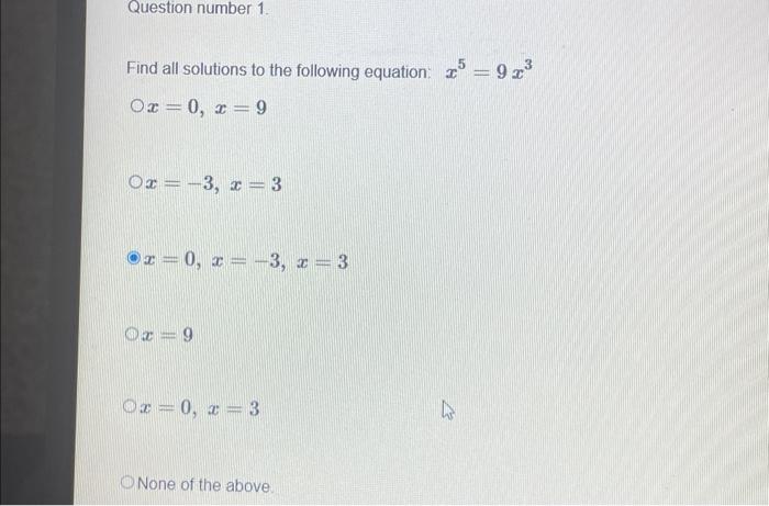 Solved Question number 1 . Find all solutions to the | Chegg.com