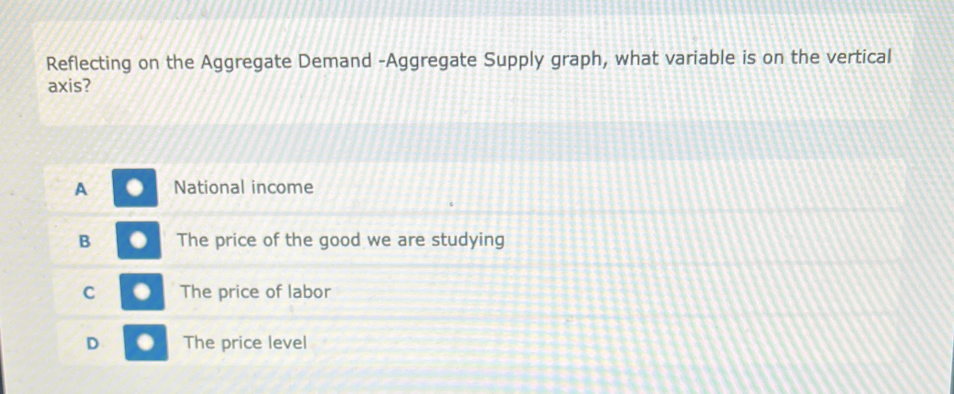 Solved Reflecting on the Aggregate Demand -Aggregate Supply | Chegg.com