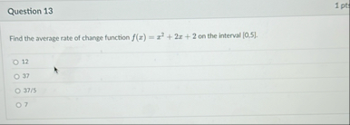 Solved Question 13Find the average rate of change function | Chegg.com
