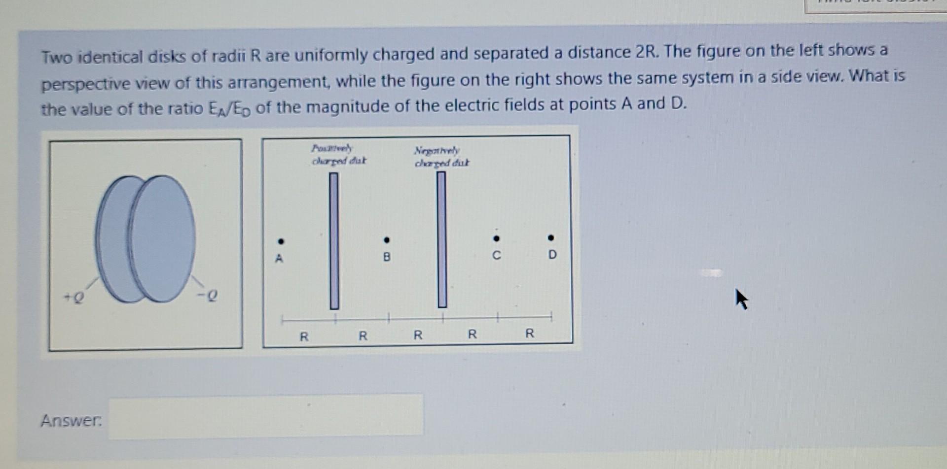 Solved Two identical disks of radii R are uniformly charged | Chegg.com