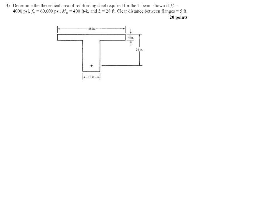 Solved Determine the theoretical area of reinforcing steel | Chegg.com
