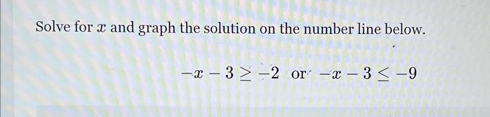 Solved Solve for x ﻿and graph the solution on the number | Chegg.com
