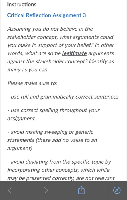 Solved Instructions Critical Reflection Assignment 3 | Chegg.com
