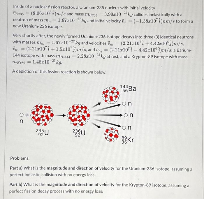 Solved Inside of a nuclear fission reactor, a Uranium-235 | Chegg.com