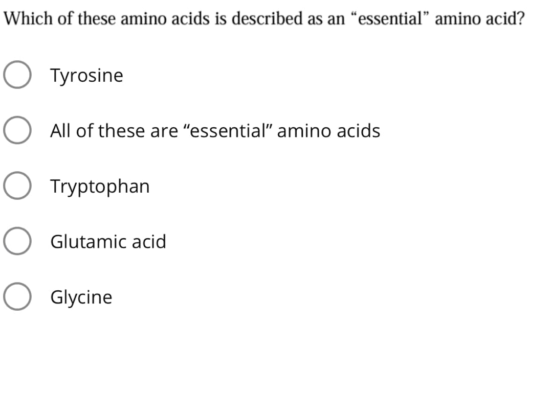 Solved Which of these amino acids is described as an | Chegg.com