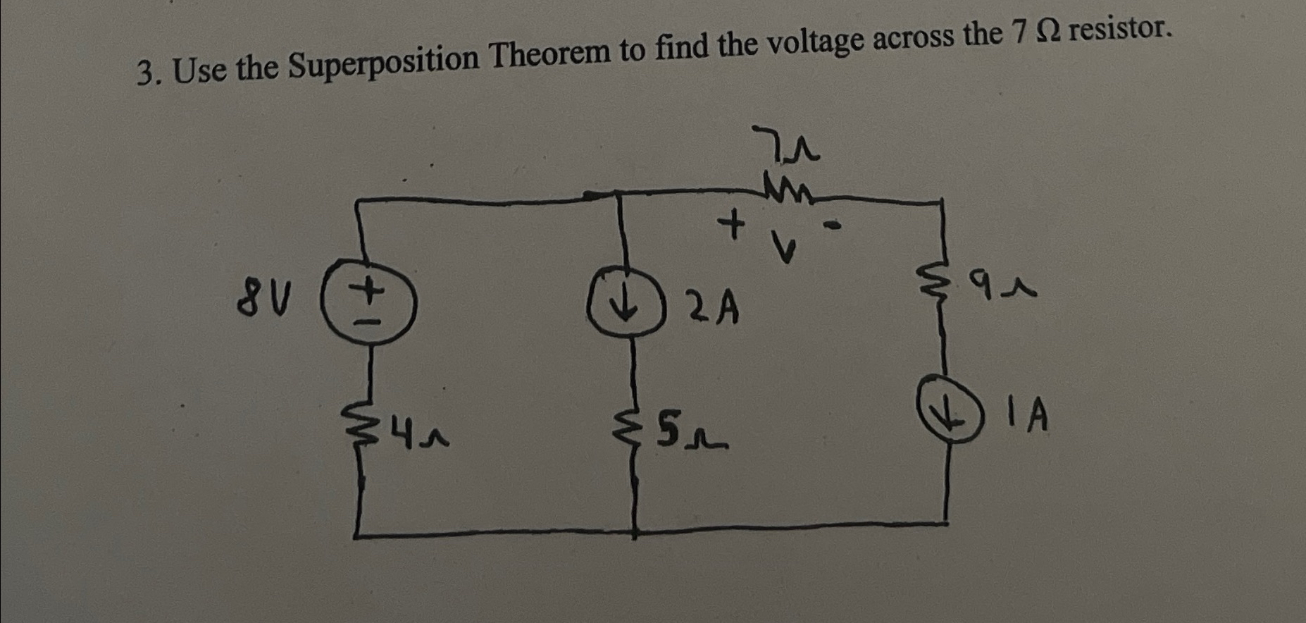 Solved Use the Superposition Theorem to find the voltage | Chegg.com