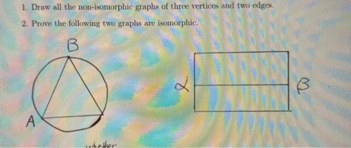 Solved 1. Draw all the non-isomorphic graphs of three | Chegg.com
