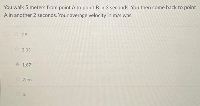 Solved You walk 5 meters from point A to point B in 3 | Chegg.com