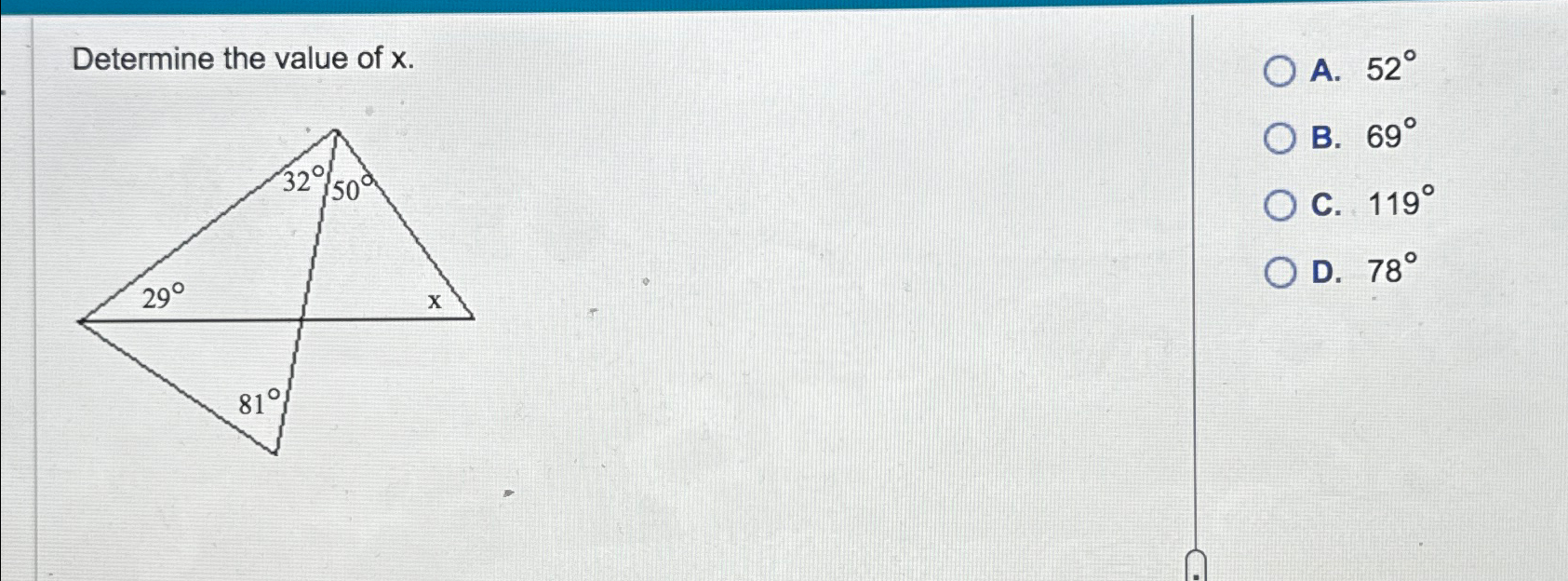 Solved Determine the value of x.Determine the value of | Chegg.com