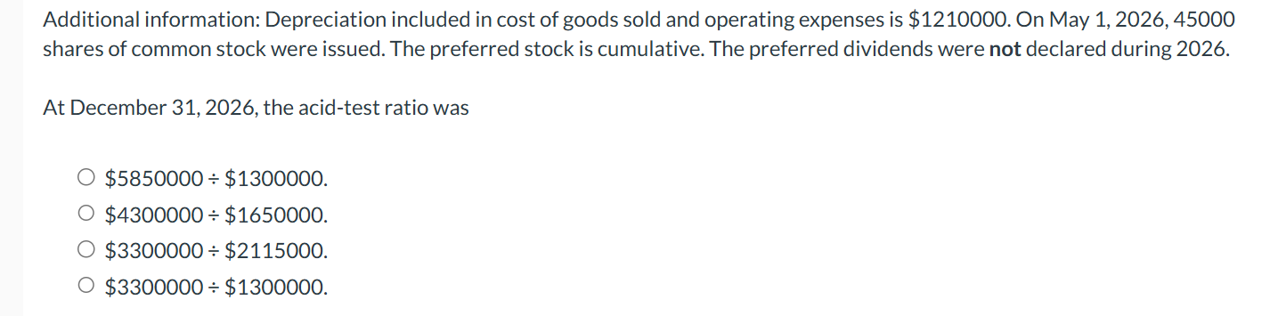 Solved Additional information: Depreciation included | Chegg.com
