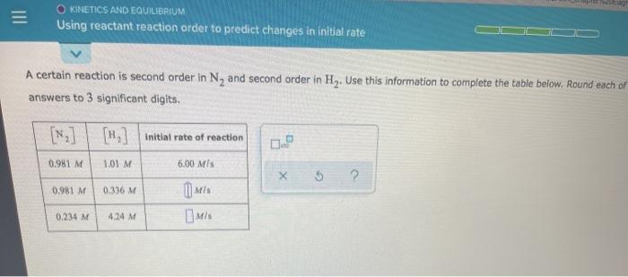 Solved KINETICS AND EQUILIBRIUM Using reactant reaction | Chegg.com