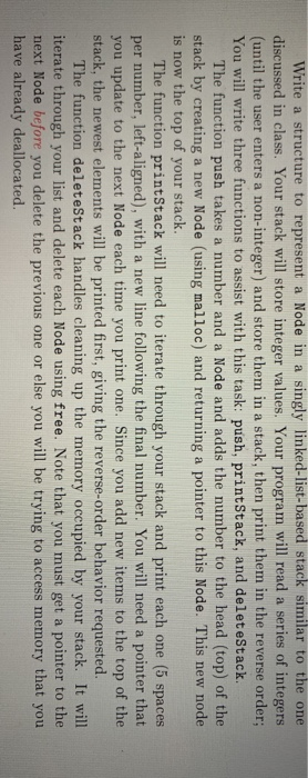 Solved Write a structure to represent a Node in a singly | Chegg.com