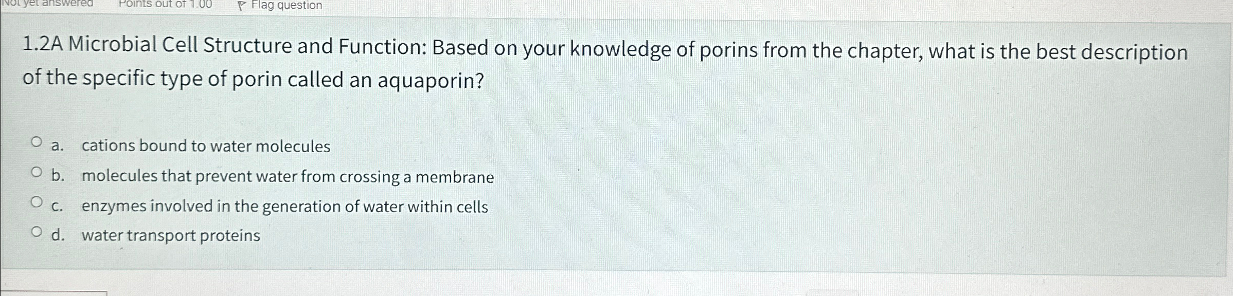 Solved 1.2A Microbial Cell Structure and Function: Based on | Chegg.com